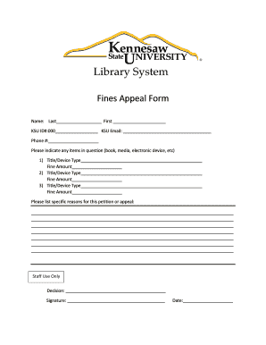Fillable Online Fines Appeal Form Fax Email Print - pdfFiller