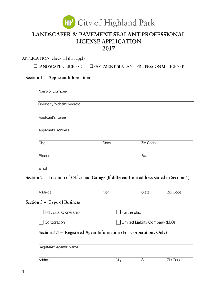 Fillable Online landscaper & pavement sealant professional license ...