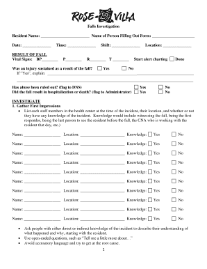 Fillable Online Falls Investigation Fax Email Print - pdfFiller