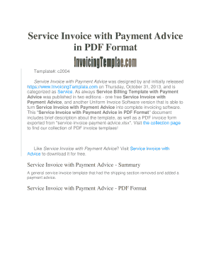 Fillable Online Service Invoice with Payment Advice - InvoicingTemplate.com Fax Email Print ...