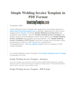 Fillable Online Simple Welding Invoice Template in Fax Email Print ...