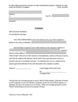 Fillable Online Summons General Fax Email Print - pdfFiller