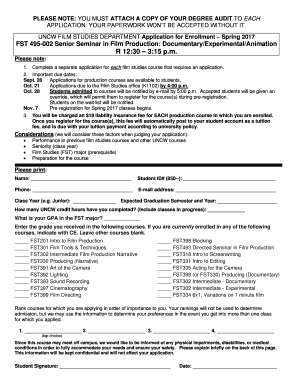 Fillable Online PLEASE NOTE: YOU MUST ATTACH A COPY OF YOUR DEGREE AUDIT TO EACH Fax Email Print ...