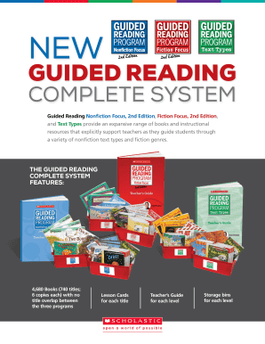 Fillable Online GUIDED READING COMPLETE SYSTEM - Scholastic Fax Email ...