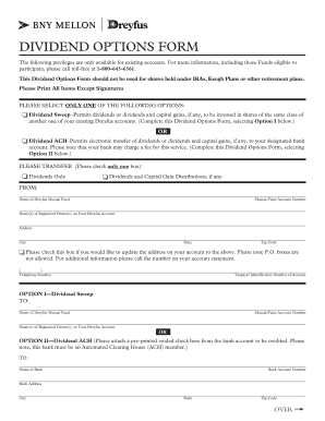 Fillable Online DIVIDEND OPTIONS FORM Fax Email Print - pdfFiller