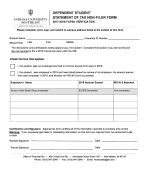 Fillable Online STATEMENT OF TAX NON-FILER FORM Fax Email Print - pdfFiller
