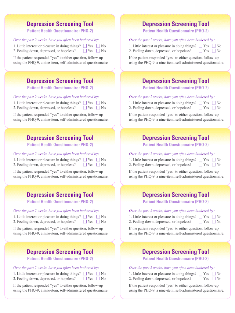 Fillable Online Depression Screening Tool Fax Email Print - pdfFiller