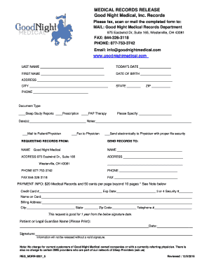Fillable Online Good Night Medical, Inc Fax Email Print - pdfFiller