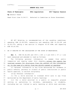 Fillable Online 1 amending RCW 42.56.250; reenacting and amending RCW ...