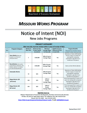 Fillable Online MO Works NOI New Jobs How to ApplyPDF Document ...