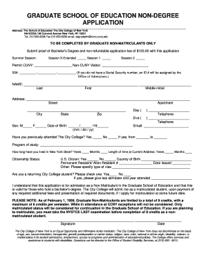 Fillable Online graduate school of education non-degree application ...