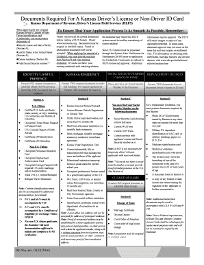 Fillable Online Documents Required For A Kansas Driver s License or Non ...