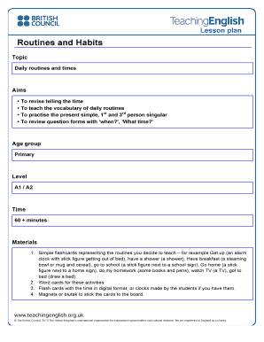 Fillable Online Routines and Habits Fax Email Print - pdfFiller
