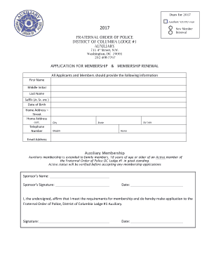 Fillable Online dc-fop Auxiliary Membership Form Join or Renew - DC FOP ...
