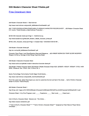 D20 Modern Character Sheet - downifiles