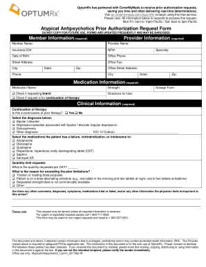Fillable Online Atypical Antipsychotics Prior Authorization Request ...