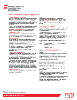 Fillable Online New Construction Lighting Application Fax Email Print ...
