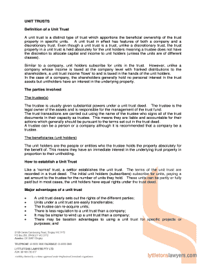Fillable Online Definition of a Unit Trust Fax Email Print - pdfFiller