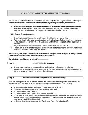 Fillable Online STEP BY STEP GUIDE TO THE RECRUITMENT PROCESS Fax Email ...