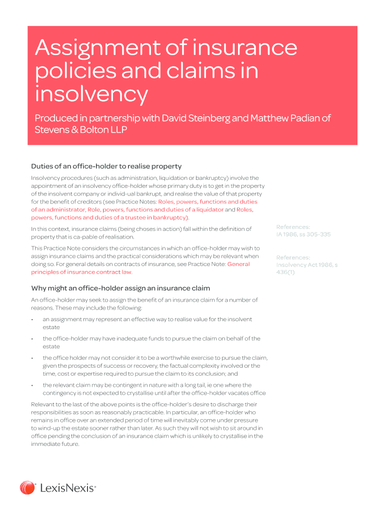 Fillable Online Assignment of insurance Fax Email Print - pdfFiller