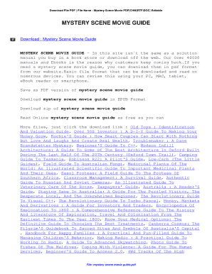 Fillable Online Mystery Scene Movie Guide. Mystery Scene Movie Guide ...