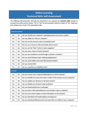 Fillable Online Technical Skills Self-Assessment Fax Email Print ...