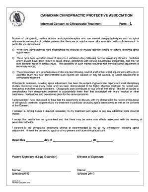 Fillable Online Informed Consent for Treatment - Paterson Chiropractic ...