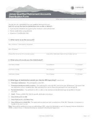 Fillable Online Janus Qualified Retirement Accounts Fax Email Print ...