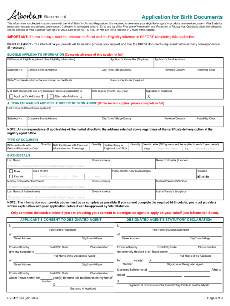 2016 Form Canada DVS11163B Fill Online Printable Fillable Blank 