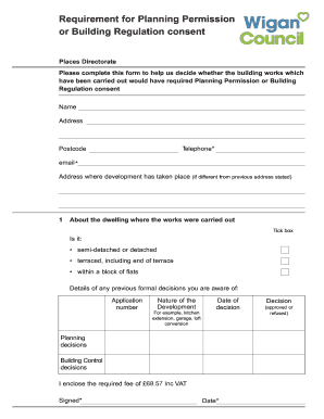 Fillable Online Requirement for Planning Permission or Building ...