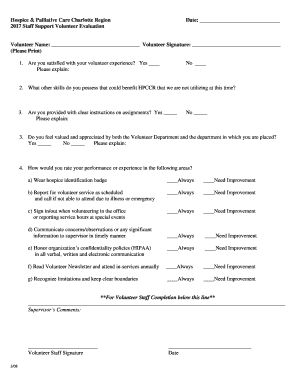 Fillable Online Volunteer Name: Volunteer Signature: Fax Email Print ...