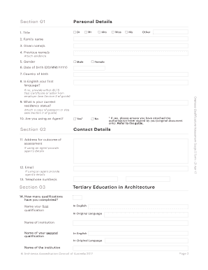 Fillable Online Overseas Qualifications Assessment Stage 2 Form - Architects ... Fax Email Print ...