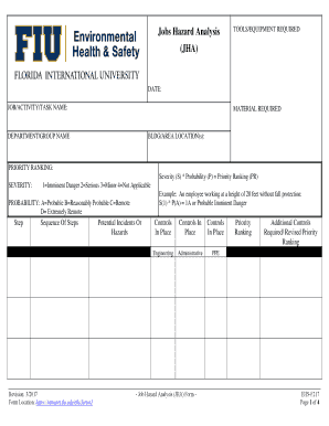 Fillable Online Job Hazard Analysis (JHA) Form Fax Email Print - pdfFiller