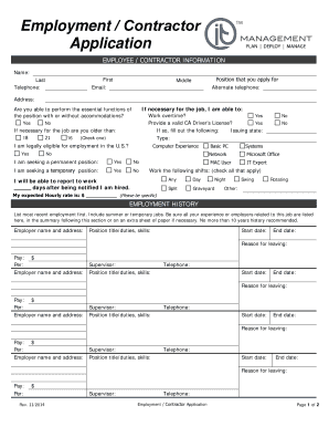 Fillable Online Employment / Contractor Fax Email Print - pdfFiller