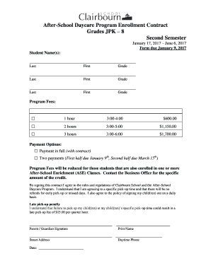 Fillable Online After-School Daycare Program Fax Email Print - pdfFiller