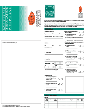 Fillable Online Motor Proposal Form - Consumers' Guarantee Insurance ...