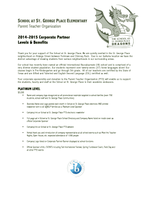 Fillable Online Form - School at St George Place PTO Fax Email Print ...