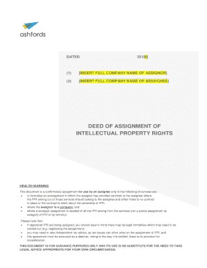 Fillable Online INSERT FULL COMPANY NAME OF ASSIGNOR Fax Email Print - pdfFiller