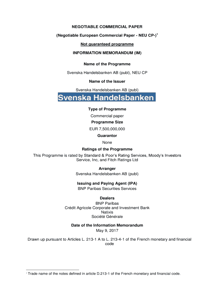 Fillable Online NEGOTIABLE COMMERCIAL PAPER Fax Email Print - pdfFiller