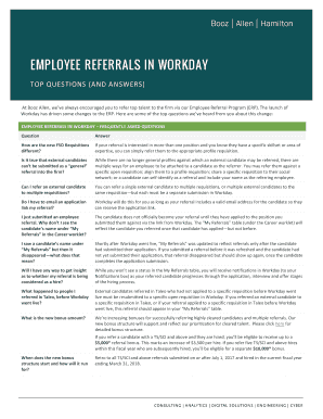 Fillable Online EMPLOYEE REFERRALS IN WORKDAY Fax Email Print - pdfFiller