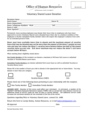 Fillable Online hr appstate Voluntary Shared Leave Donation Form (PDF ...