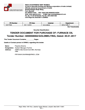 Fillable Online TENDER DOCUMENT FOR PURCHASE OF: FURNACE Fax Email ...