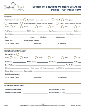 Fillable Online Settlement Solutions Medicare Set-Aside Pooled Trust ...