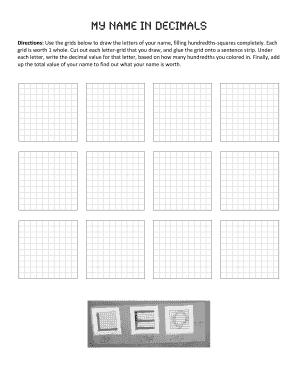 Fillable Online My Name in Decimals Fax Email Print - pdfFiller