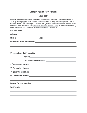 Fillable Online Farm Family Information Form - Durham Farm Connections ...