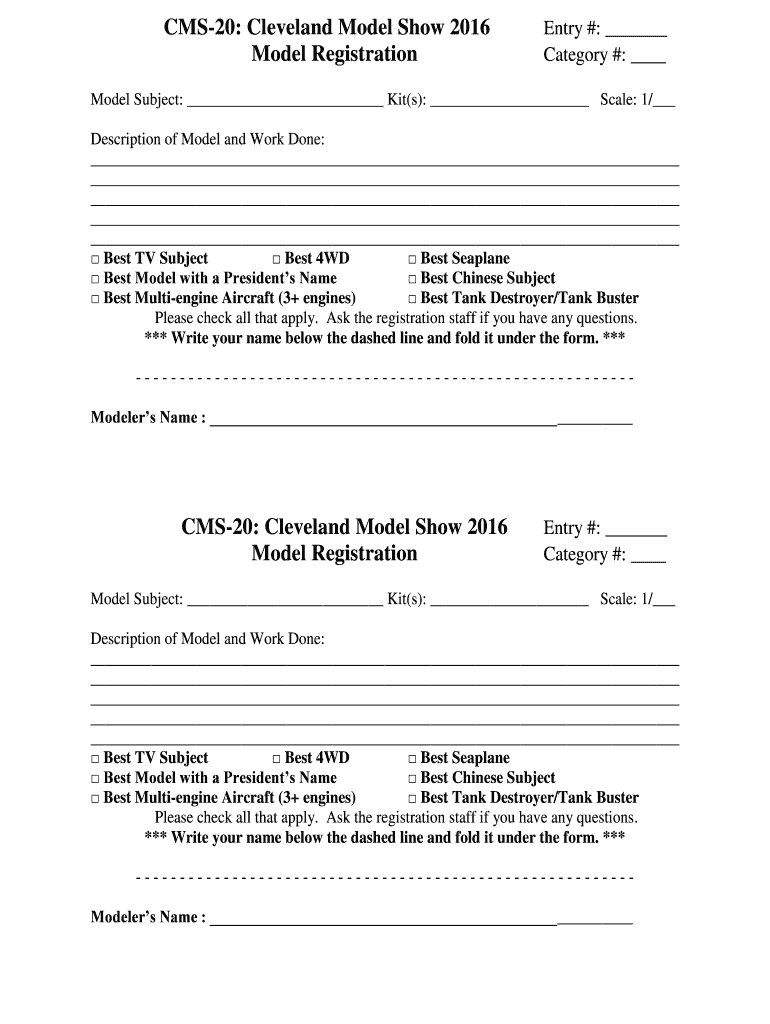 Fillable Online Model Registration Fax Email Print - pdfFiller
