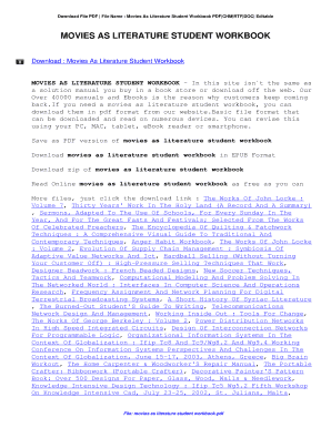 Fillable Online Movies As Literature Student Workbook. Movies As ...