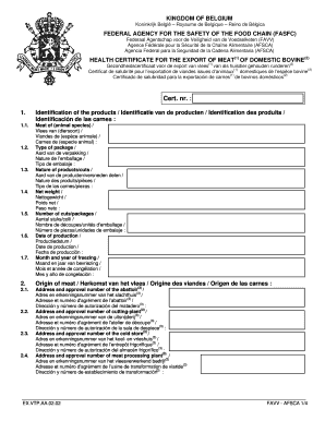 Fillable Online Cert. nr. - FAVV-AFSCA Fax Email Print - pdfFiller