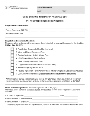 Fillable Online 2017 SIP Registration Packet - Science Internship Program Fax Email Print ...