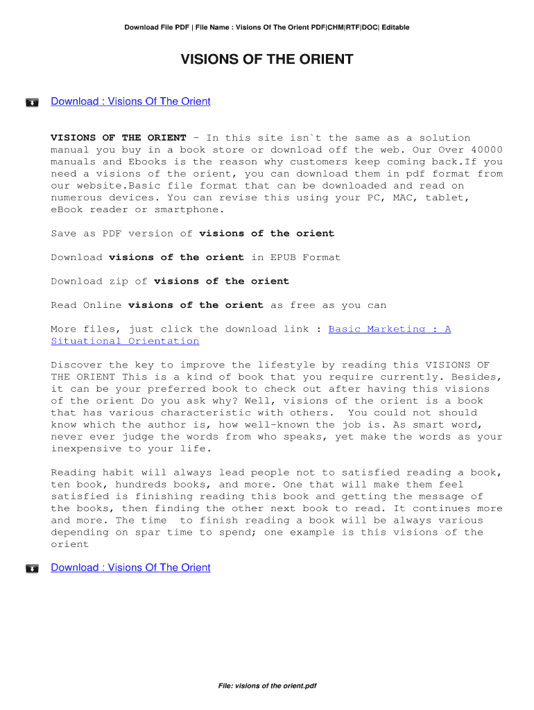 Fillable Online Visions Of The Orient. Visions Of The Orient Fax Email ...